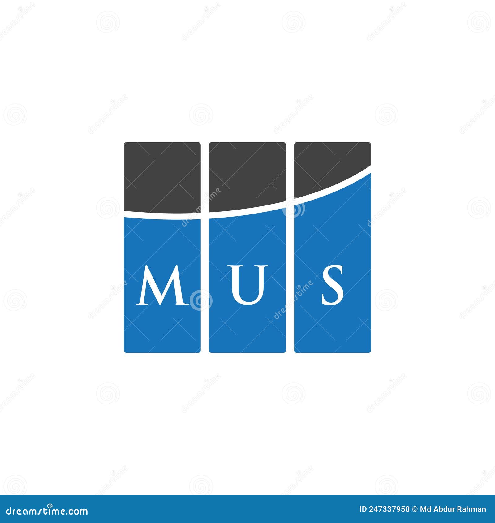 MUS Letter Logo Design on WHITE Background. MUS Creative Initials ...
