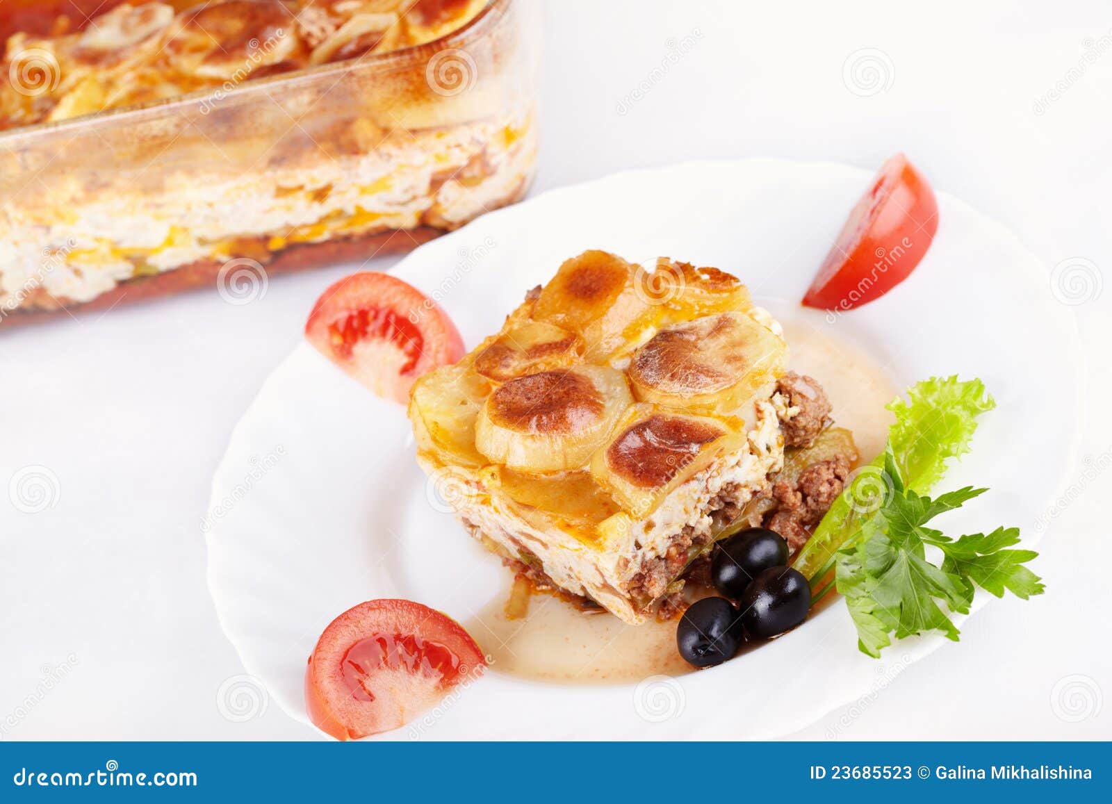 Musaka stock image. Image of food, rectangular, baked - 23685523