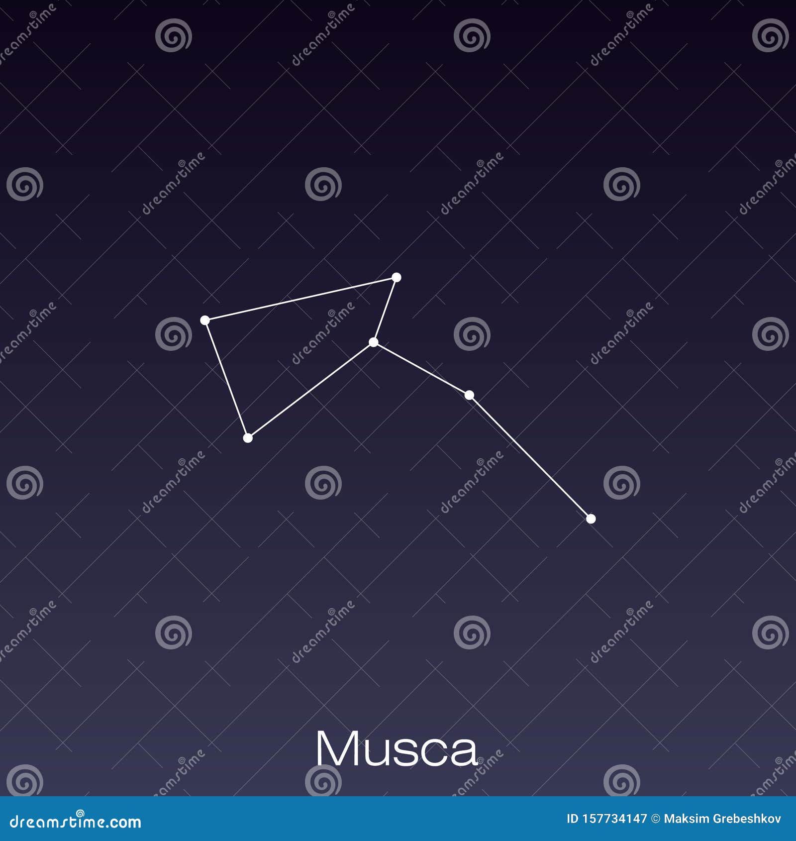 Musca Constellation. Starry Night Sky. Cluster Of Stars And Galaxies ...
