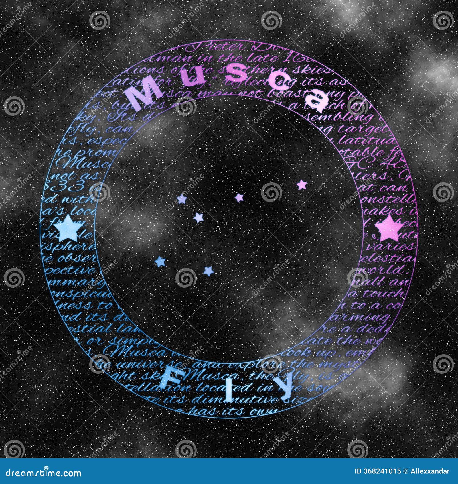 Constellation Musca, Fly, Night Star Sky Cartoon Vector | CartoonDealer ...