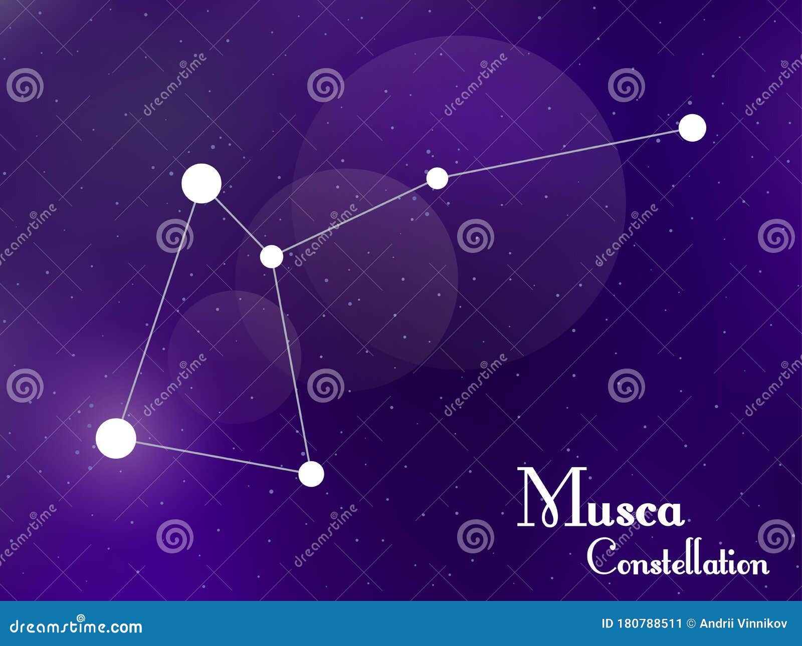 Musca Constellation. Starry Night Sky. Cluster Of Stars And Galaxies ...