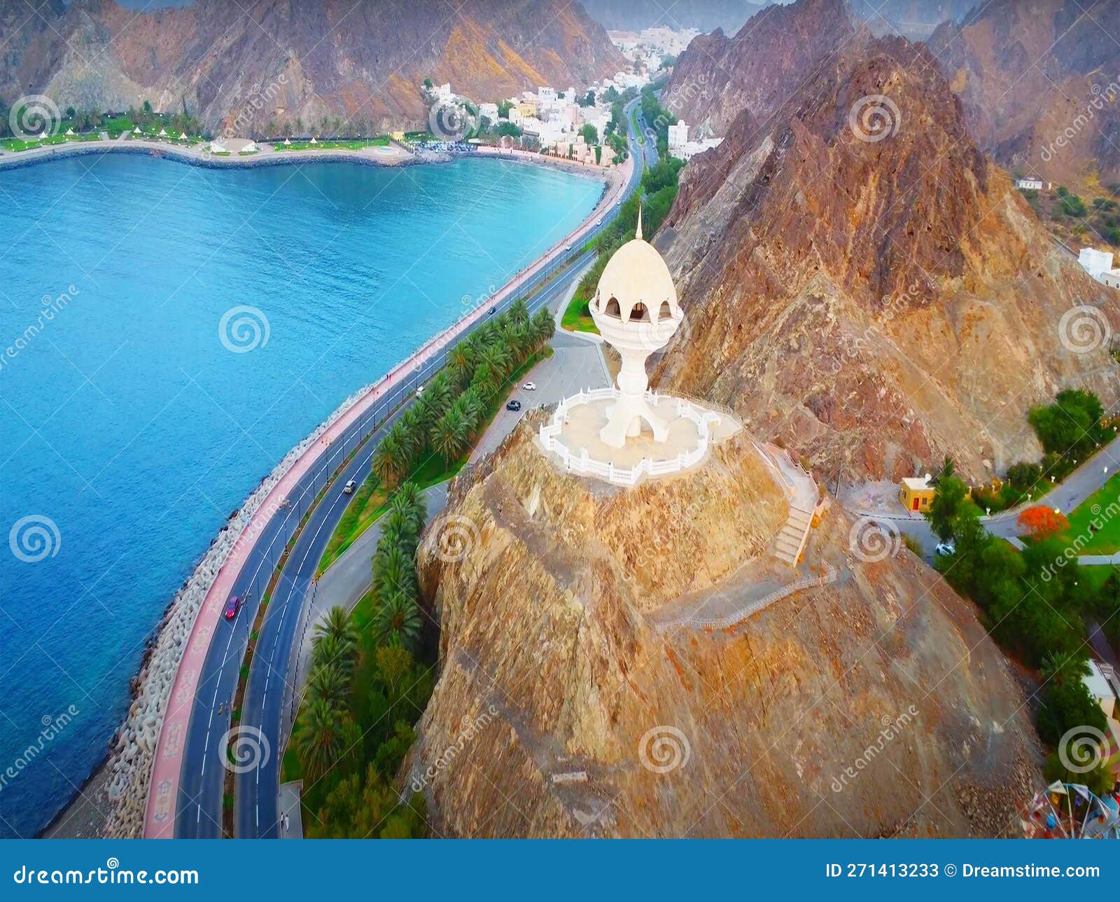 Muscat Cornish Road Bettwen Mountain and See Stock Image - Image of ...