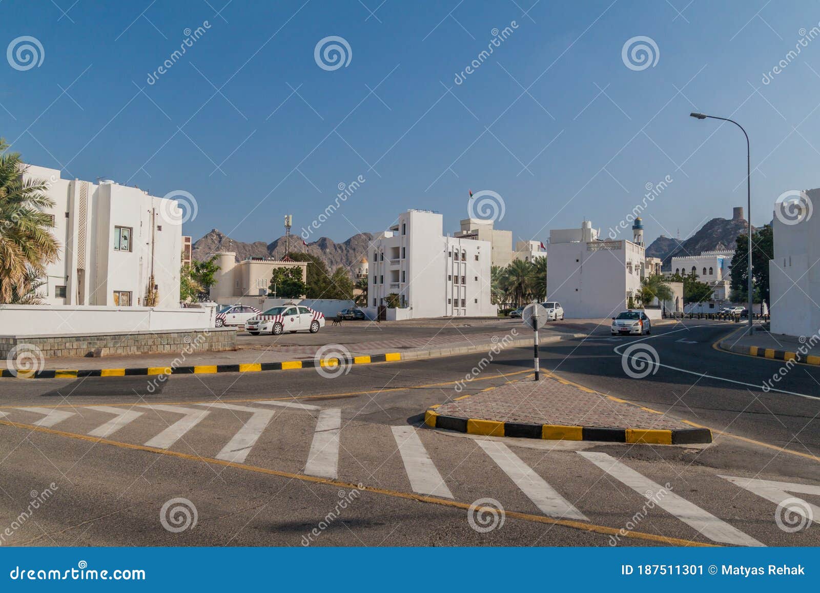 MUSCAT, OMAN - FEBRUARY 22, 2017: Road Intersection in Old Muscat, Om ...