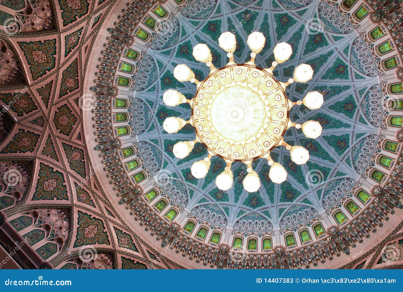 Muscat, Oman Interior Dome Details of Grand Mosque Stock Image - Image ...