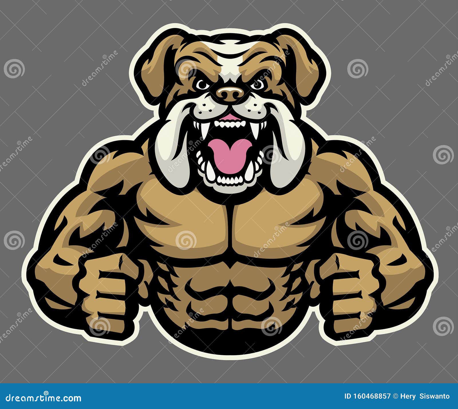Muscle angry bulldog stock vector. Illustration of icon - 160468857