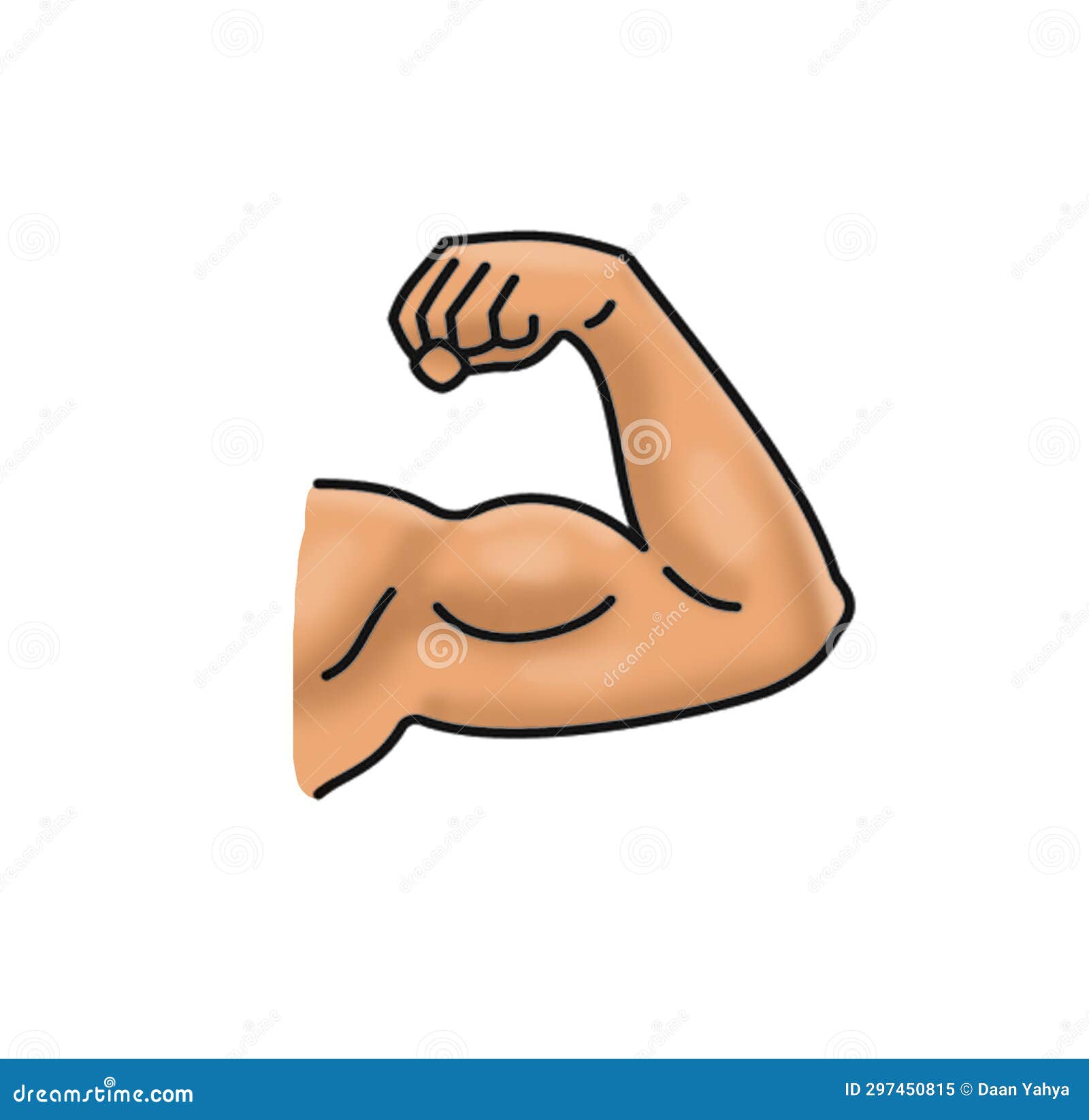 Muscle Arm Illustration with White Background Stock Illustration ...