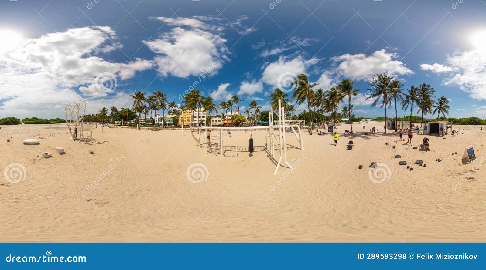Muscle Beach Miami South Beach 2023 360 Equirectangular Editorial Stock ...
