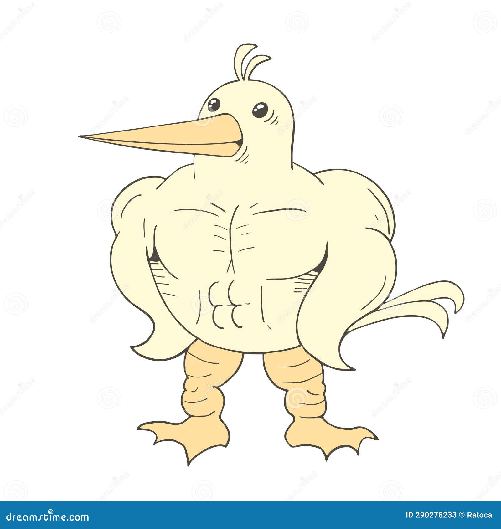 Muscle bird draw stock illustration. Illustration of bird - 290278233
