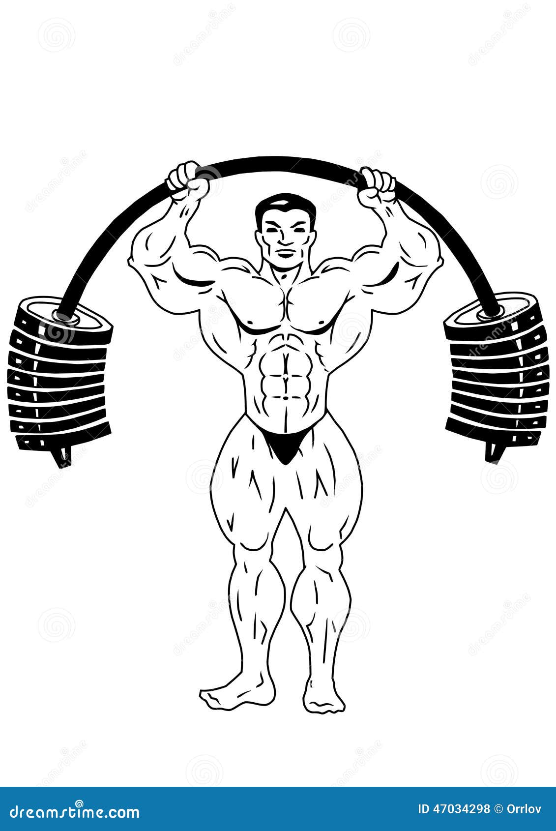 Muscle bodybuilder stock vector. Illustration of powerlifting - 47034298