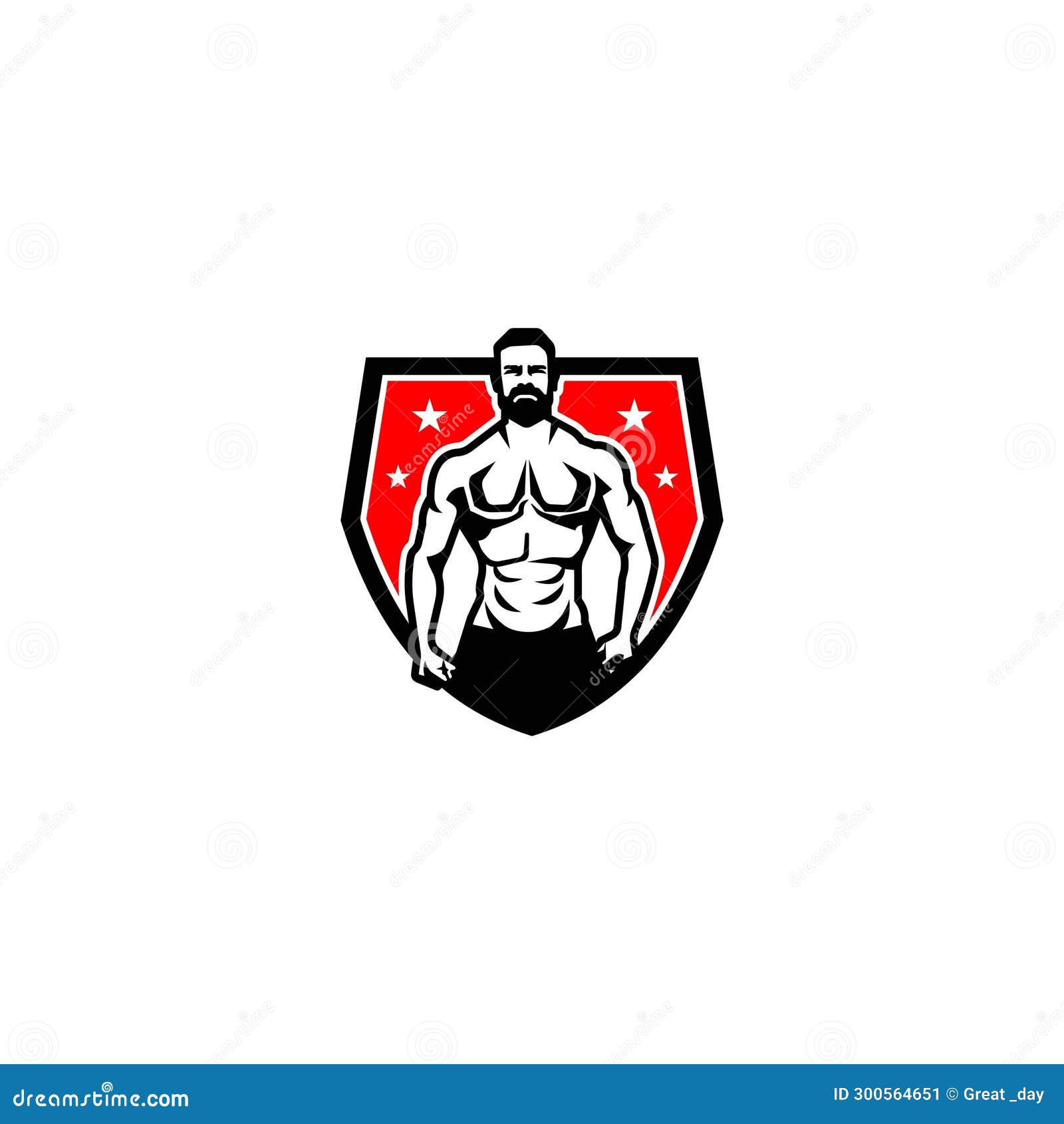 Muscle Bodybuilder Man Logo Design Vector Stock Vector - Illustration ...