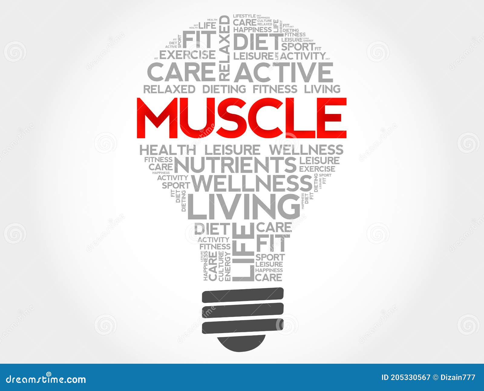 Muscle bulb word cloud stock illustration. Illustration of muscle ...