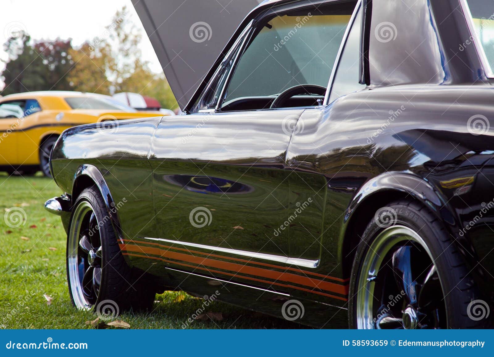 Muscle Car at Car Show stock image. Image of black, reflective - 58593659