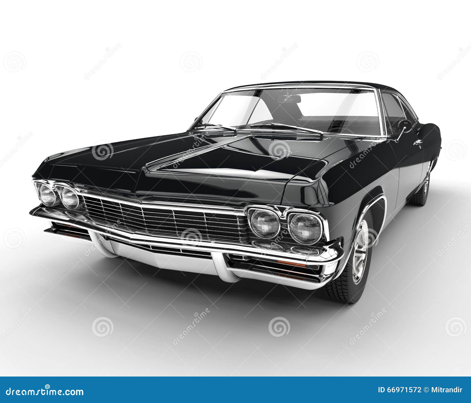 Muscle Car - Front View Closeup Stock Illustration - Illustration of ...