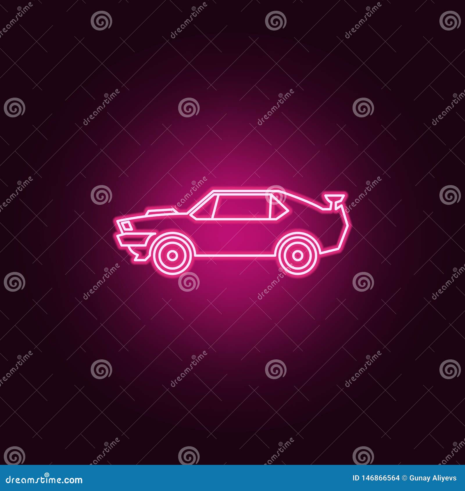 Muscle Car Neon Icon. Elements of Bigfoot Car Set. Simple Icon for ...