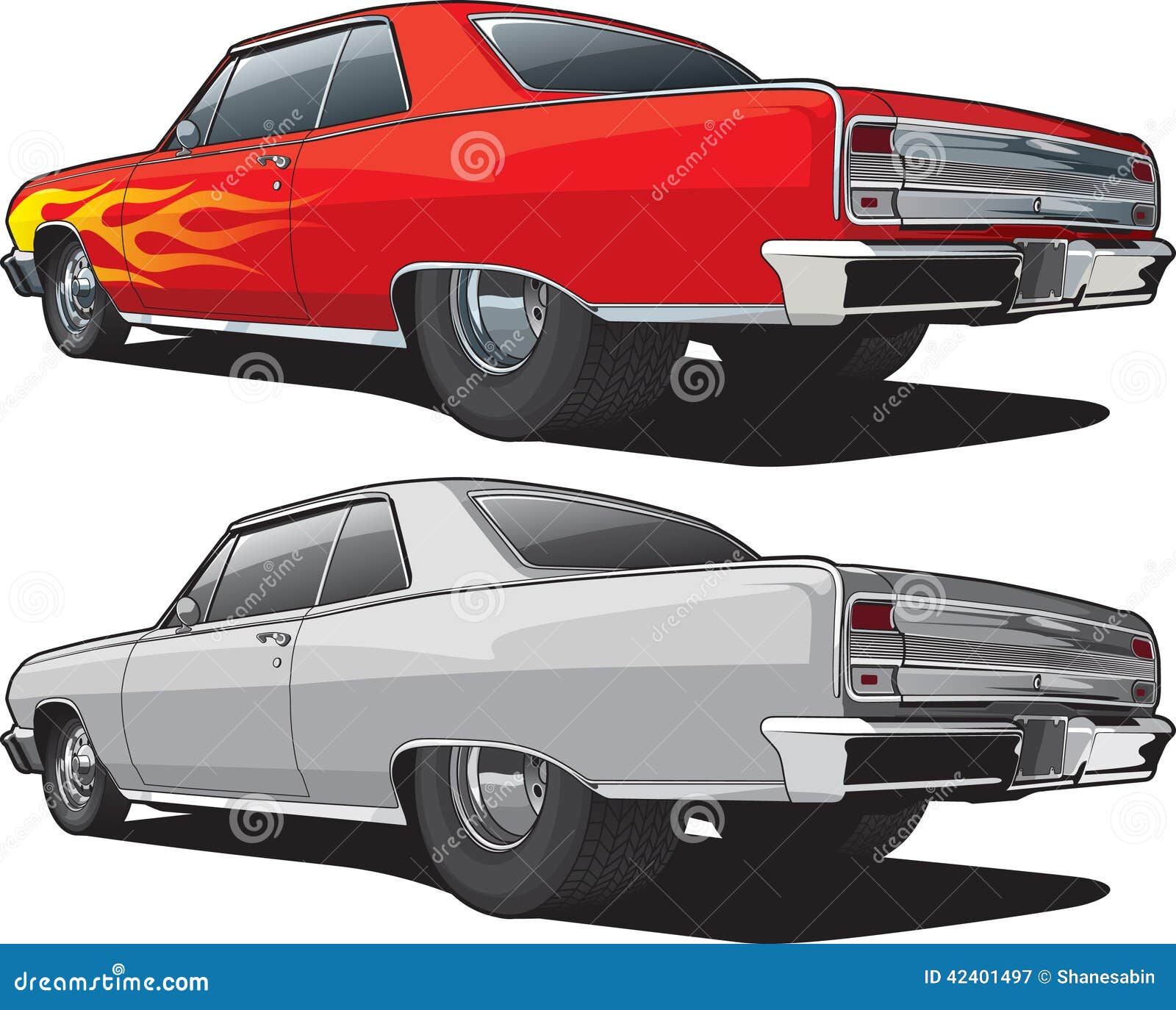 Muscle Car Sideview stock vector. Illustration of vector - 42401497
