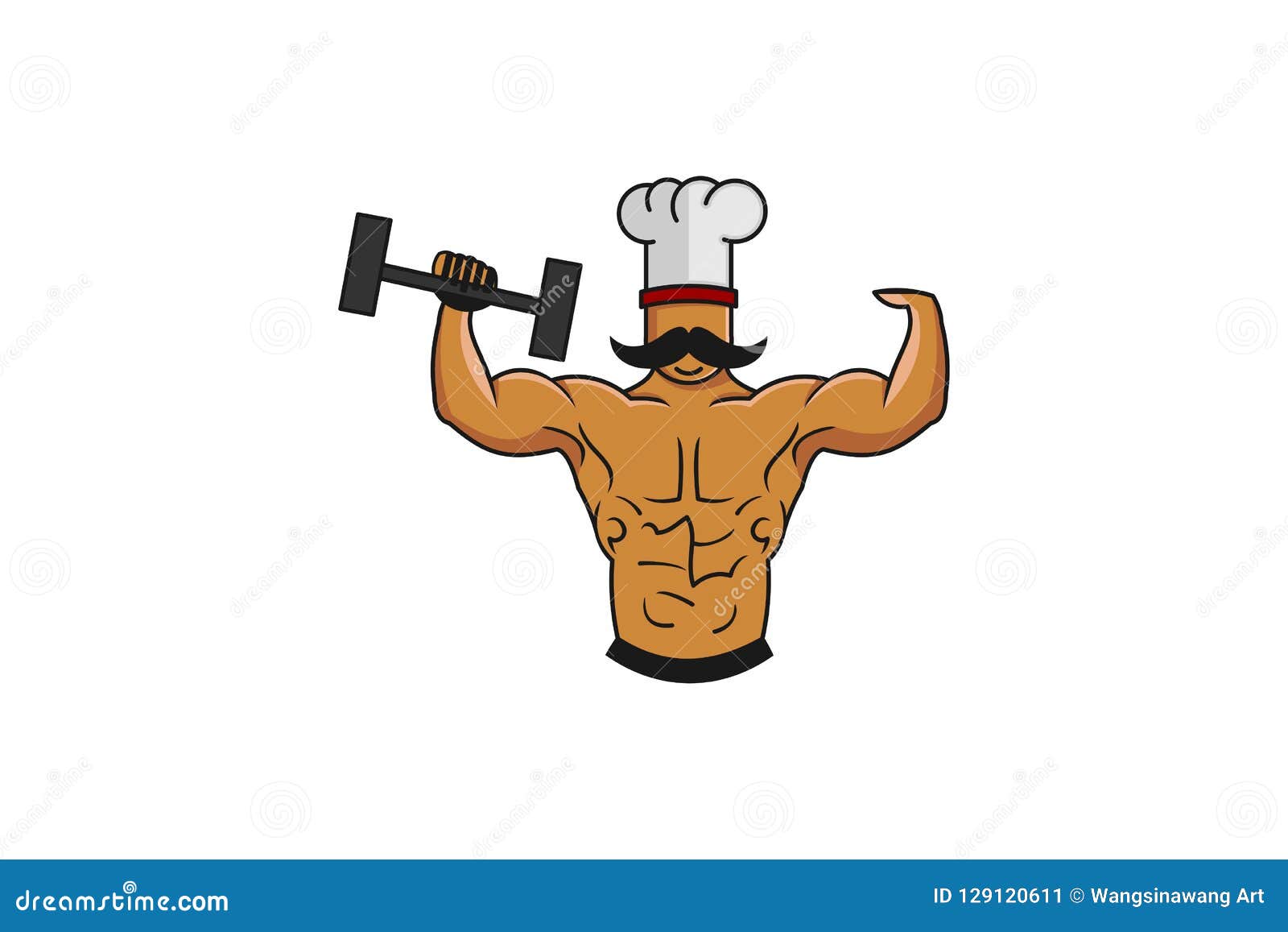 Muscle Chef Logo Design Inspiration Isolated on White Backgrounds ...