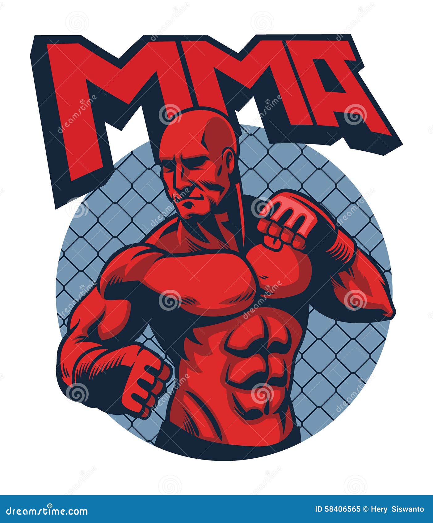Muscle MMA Fighter Mascot Logo Cartoon Vector | CartoonDealer.com ...