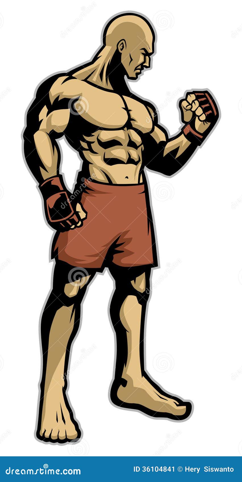 Muscle MMA Fighter Mascot Logo Cartoon Vector | CartoonDealer.com ...