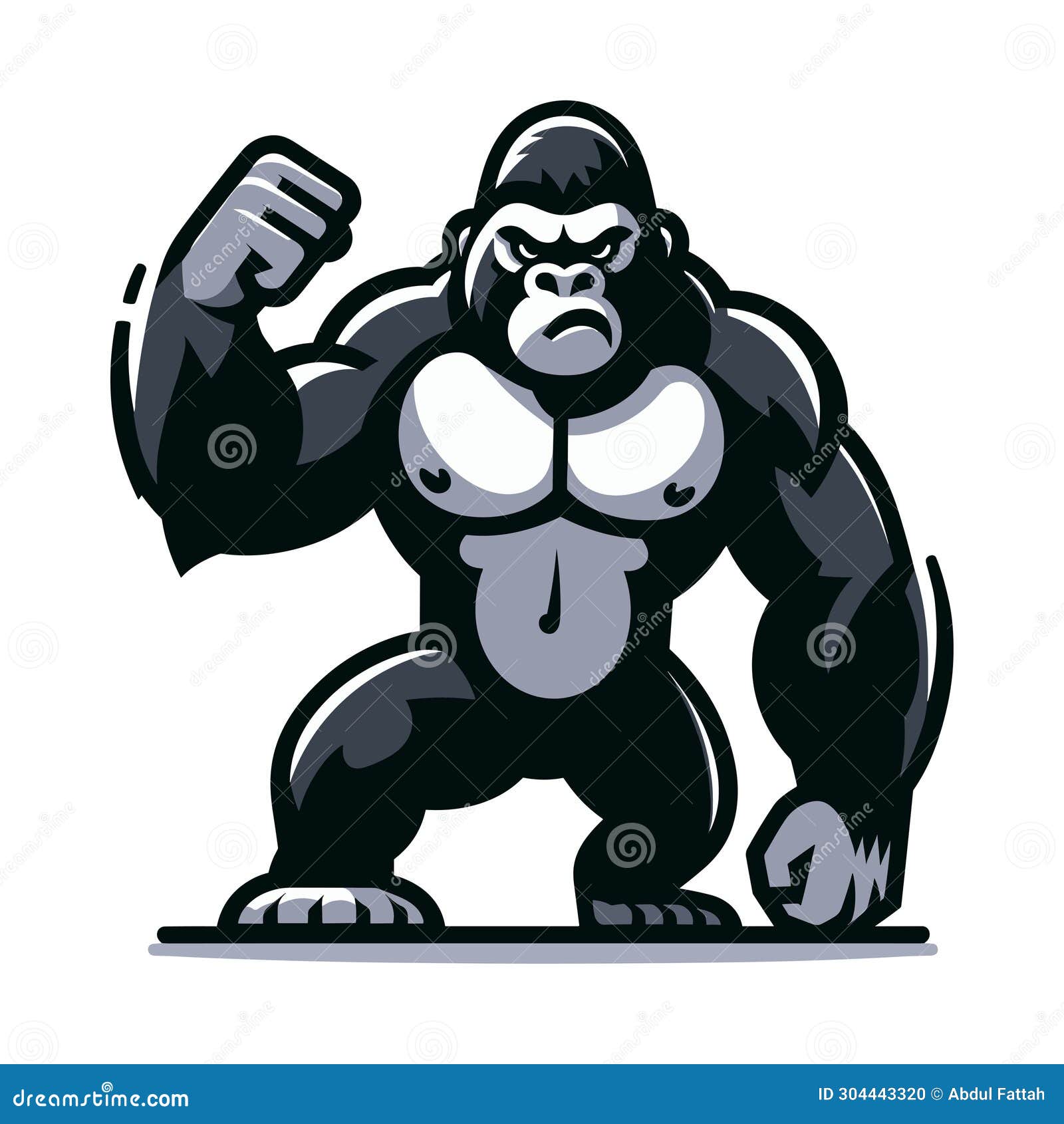 Muscle Gorilla Ape Monkey Mascot Design Logo Vector Illustration ...