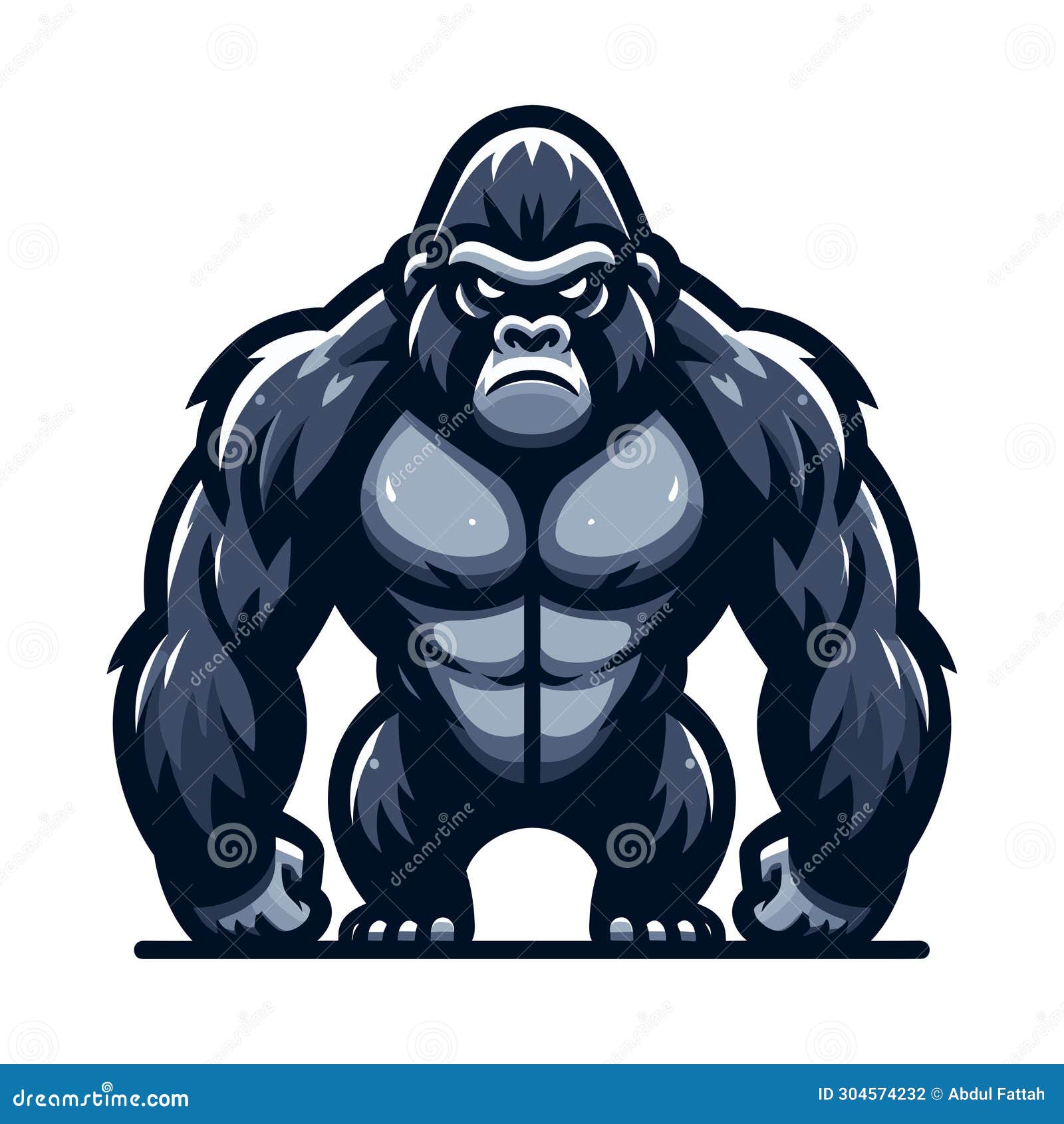 Muscle Gorilla Cartoon On A White Background | CartoonDealer.com #178887951