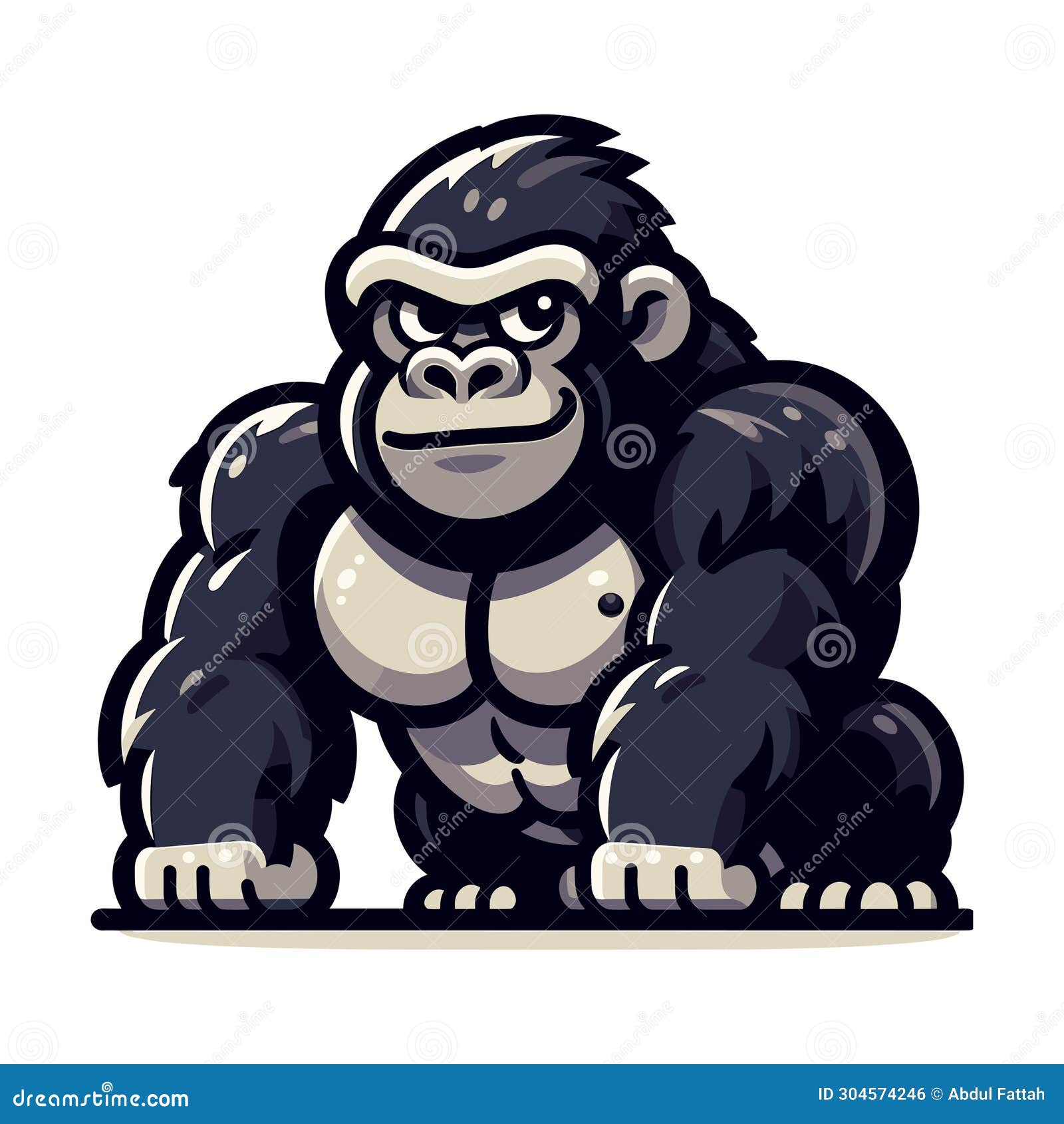 Muscle Gorilla Ape Monkey Mascot Design Logo Vector Illustration ...