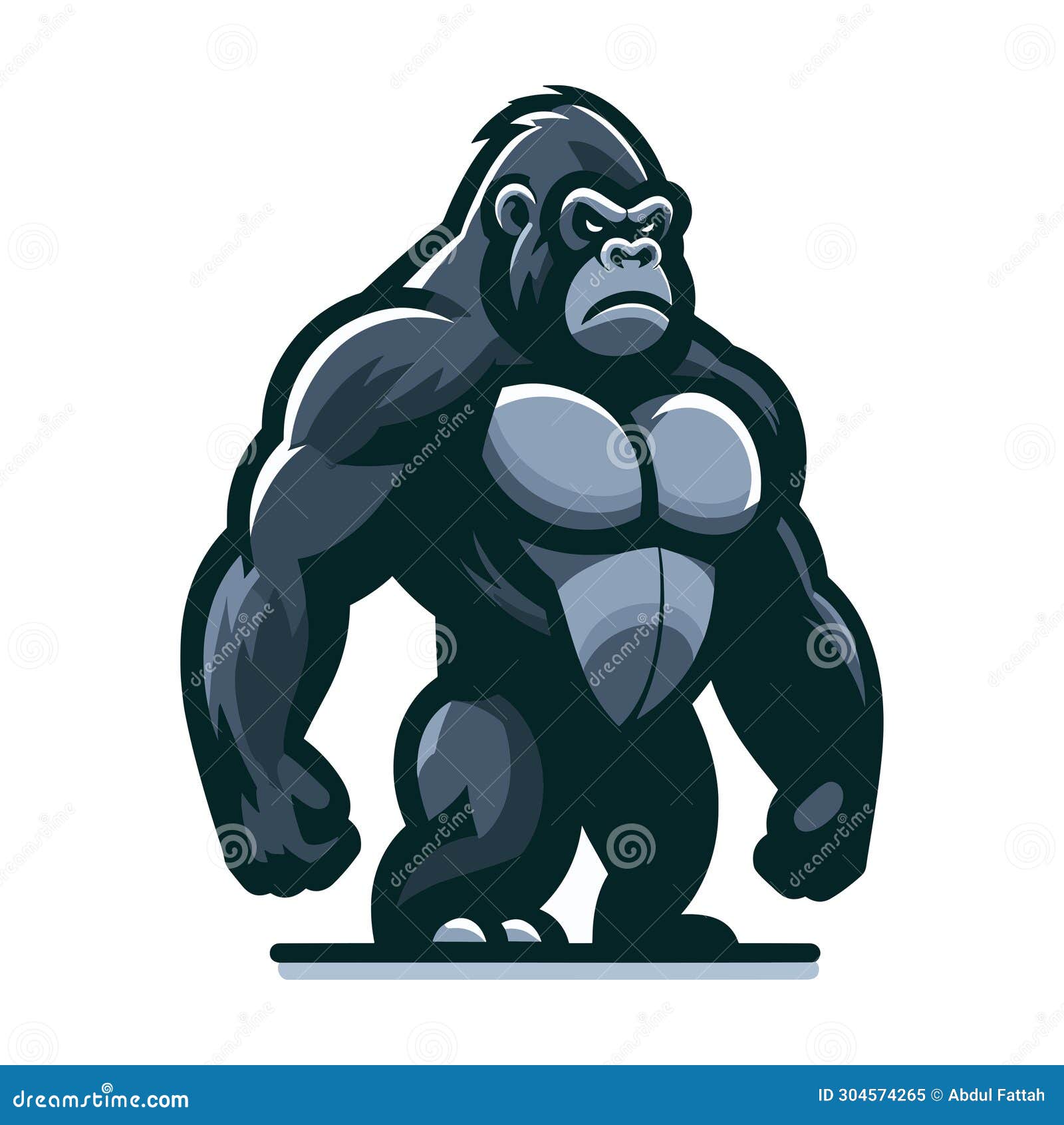 Muscle Gorilla Ape Monkey Mascot Design Logo Vector Illustration ...