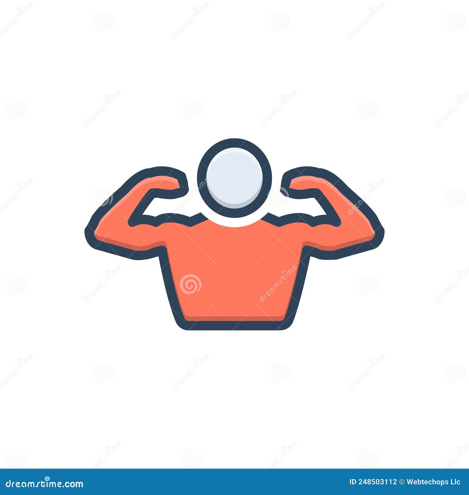 Color Illustration Icon for Muscle, Sinew and Brawn Stock Illustration ...