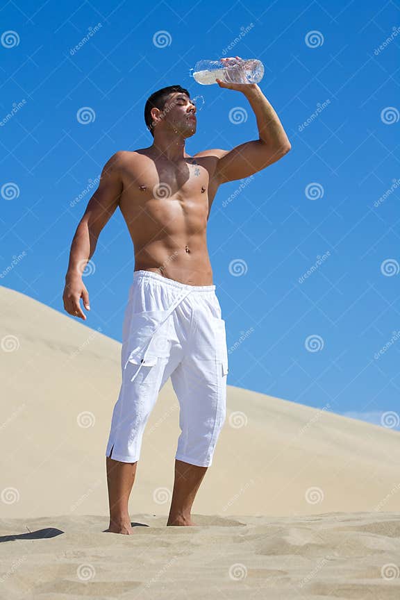 Muscle man stock image. Image of splash, wellness, desert - 7663865