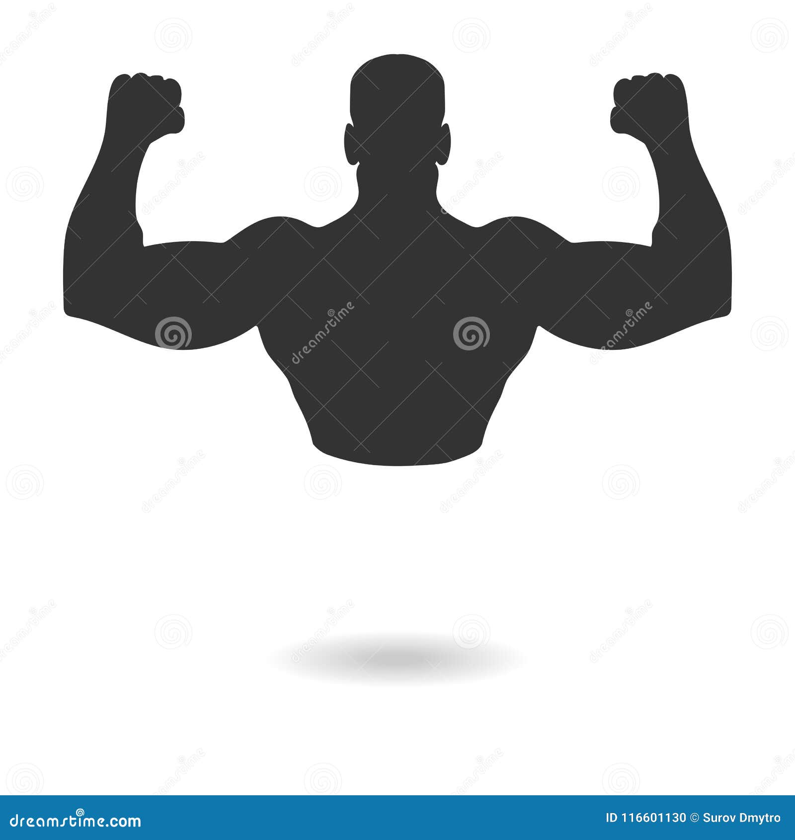 Muscle Man Black Abstract Icon Stock Illustration - Illustration of ...