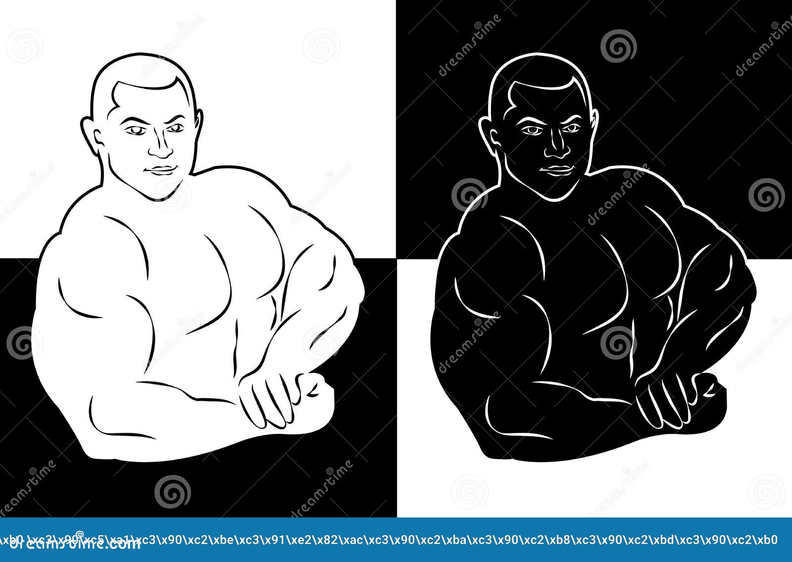 Muscle Man Bodybuilder Vector Illustration Icon Stock Vector ...