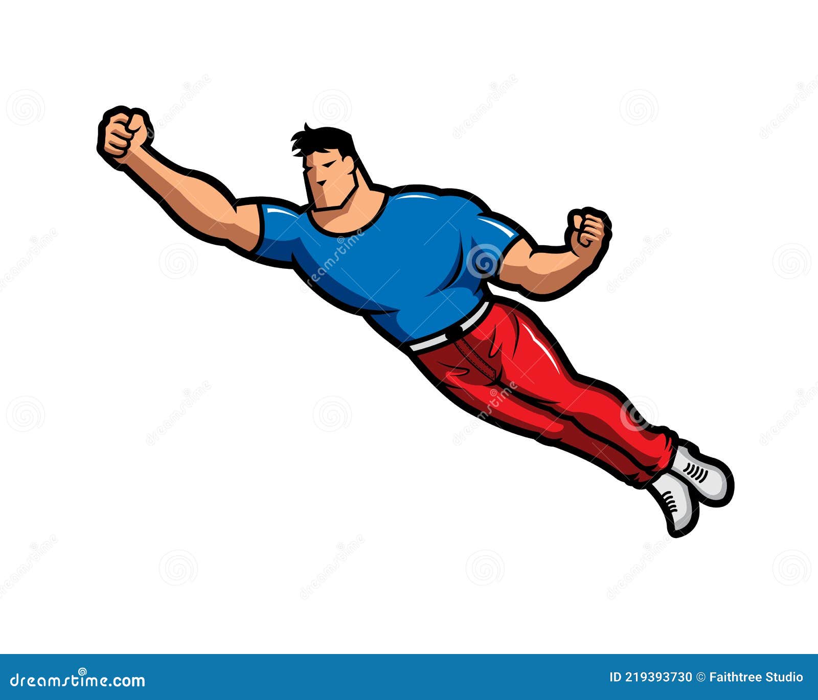 Muscle Man Flying Logo Style2 Stock Vector - Illustration of activity ...