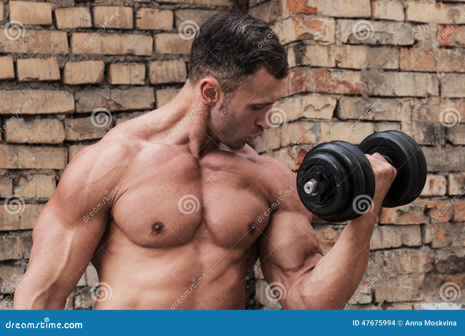 Muscle man stock photo. Image of athlete, lifting, muscular - 47675994