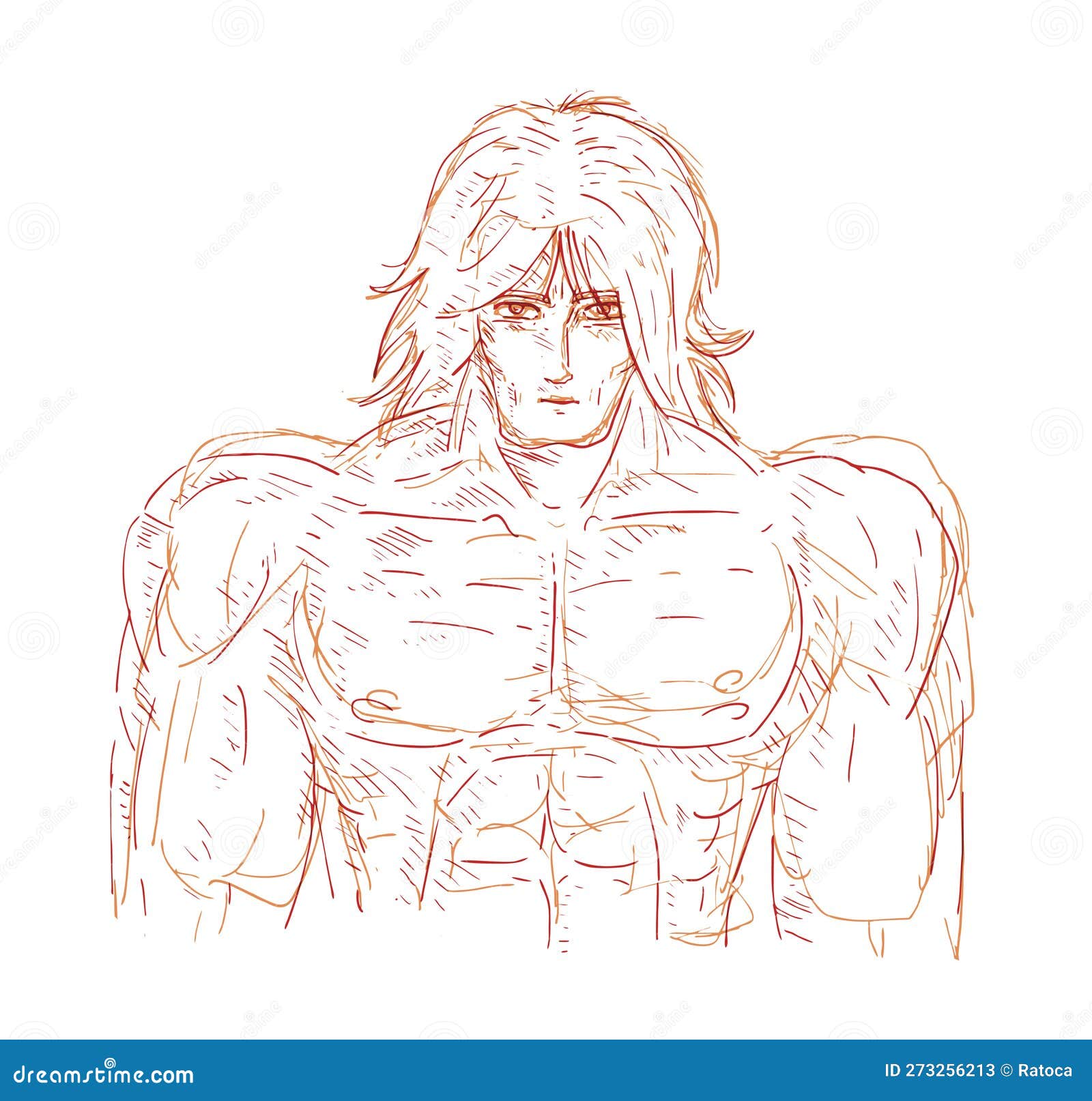 Muscle man hand draw stock vector. Illustration of muscle - 273256213