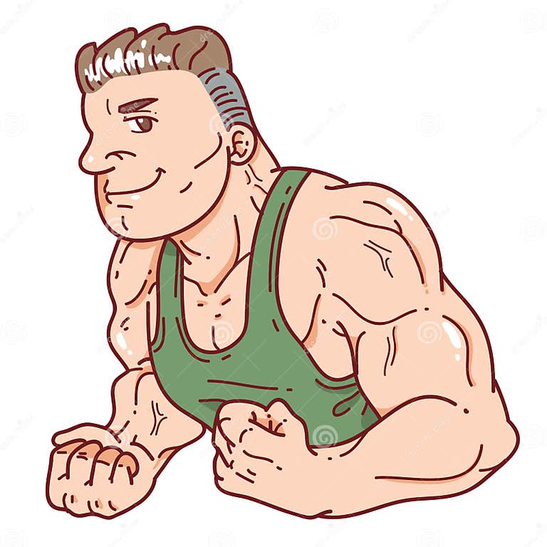 Muscle Man stock vector. Illustration of vein, bulk, strength - 84040126