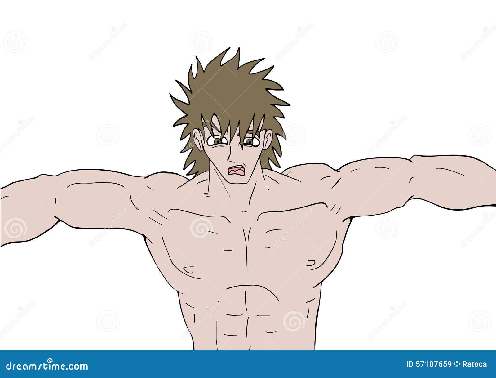 Muscle man illustration stock vector. Illustration of cartoon - 57107659