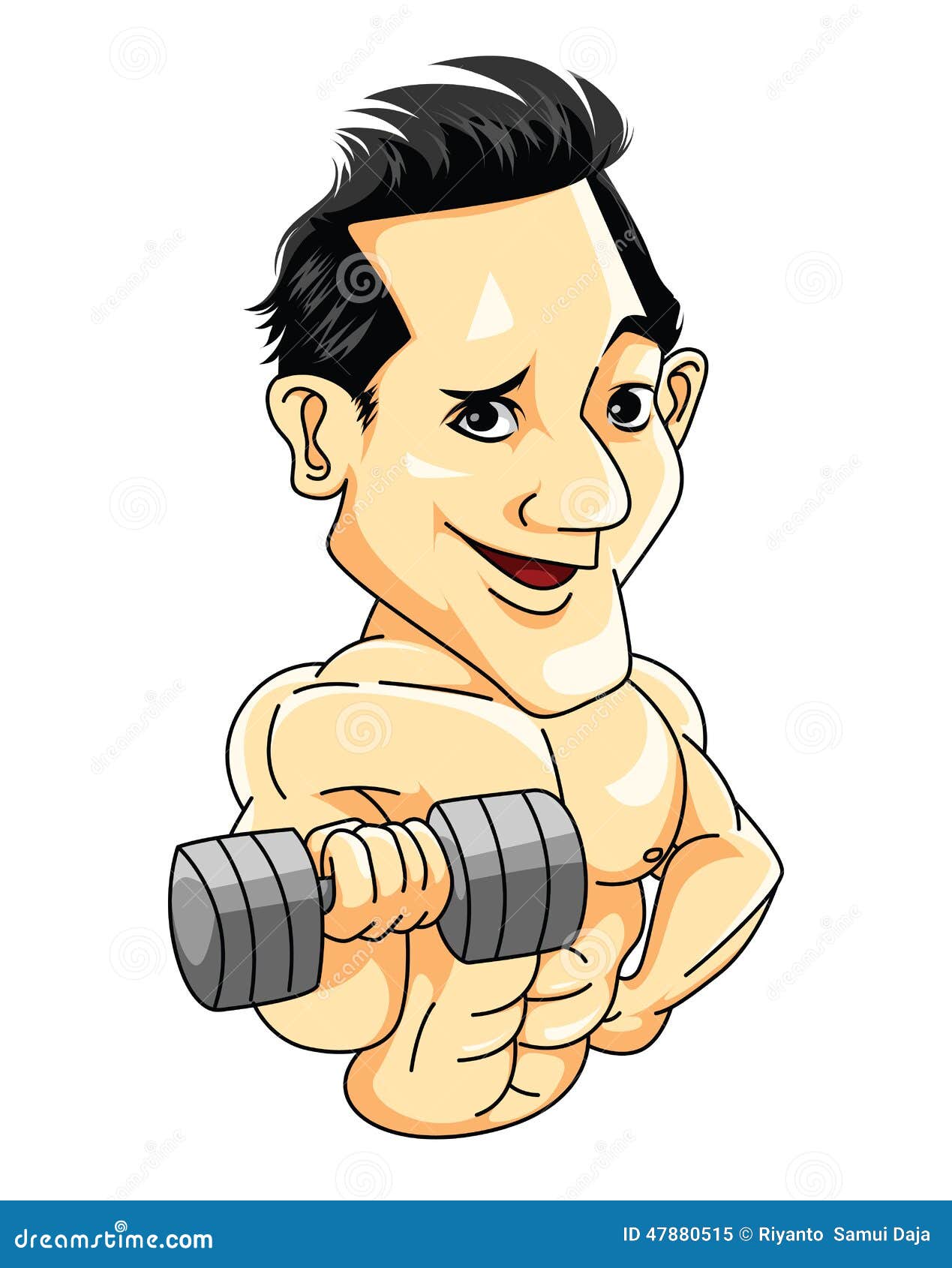 Muscle Man stock vector. Illustration of builder, bodybuilder - 47880515