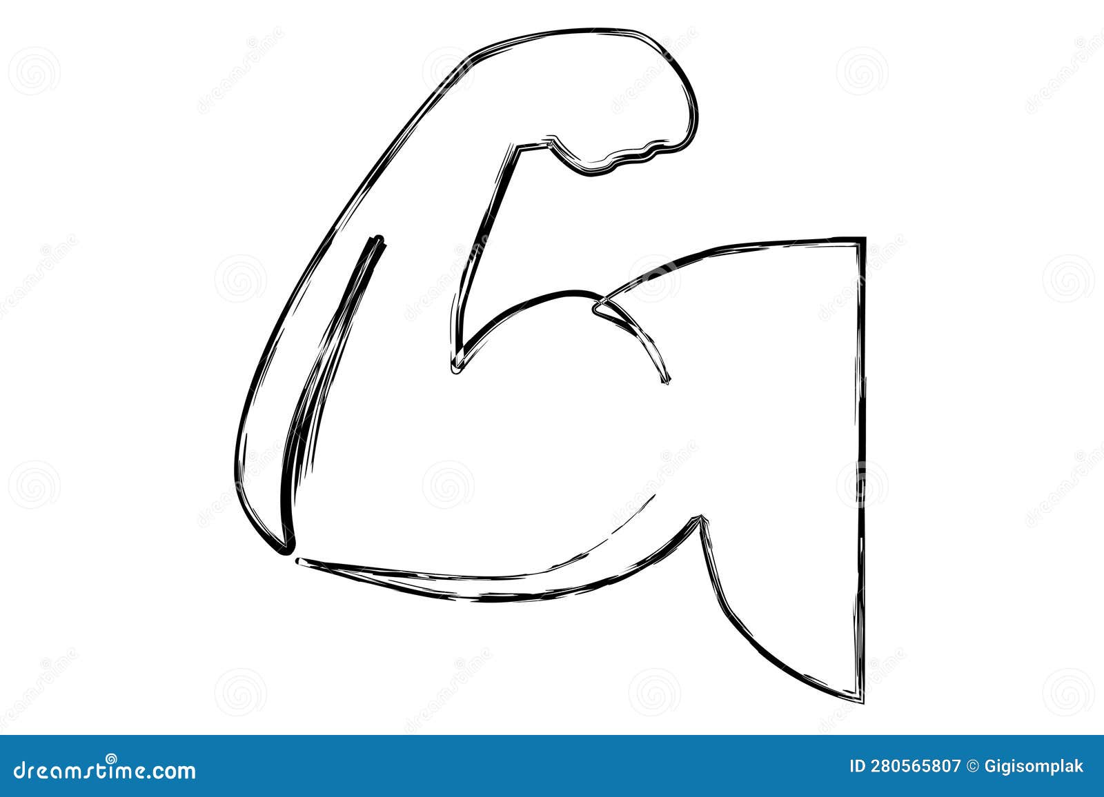 Muscle Man - Line Art 01 06A Stock Vector - Illustration of fitness ...