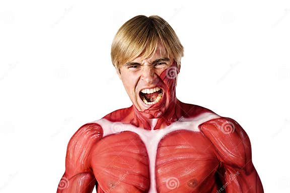 Muscle man screaming stock image. Image of pose, naked - 21907895