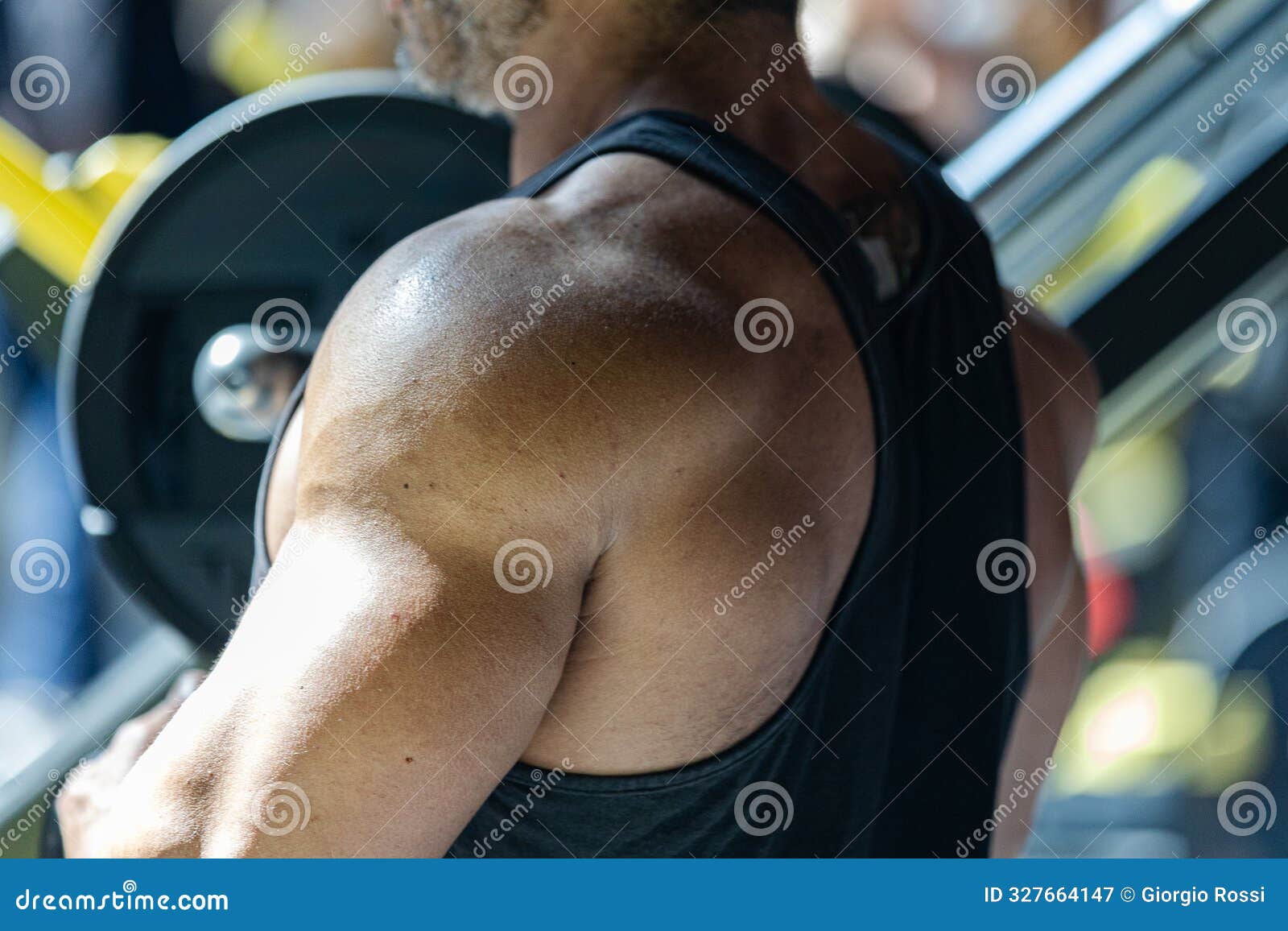 Muscle Man Training with Professional Equipment at the Gym Stock Image ...
