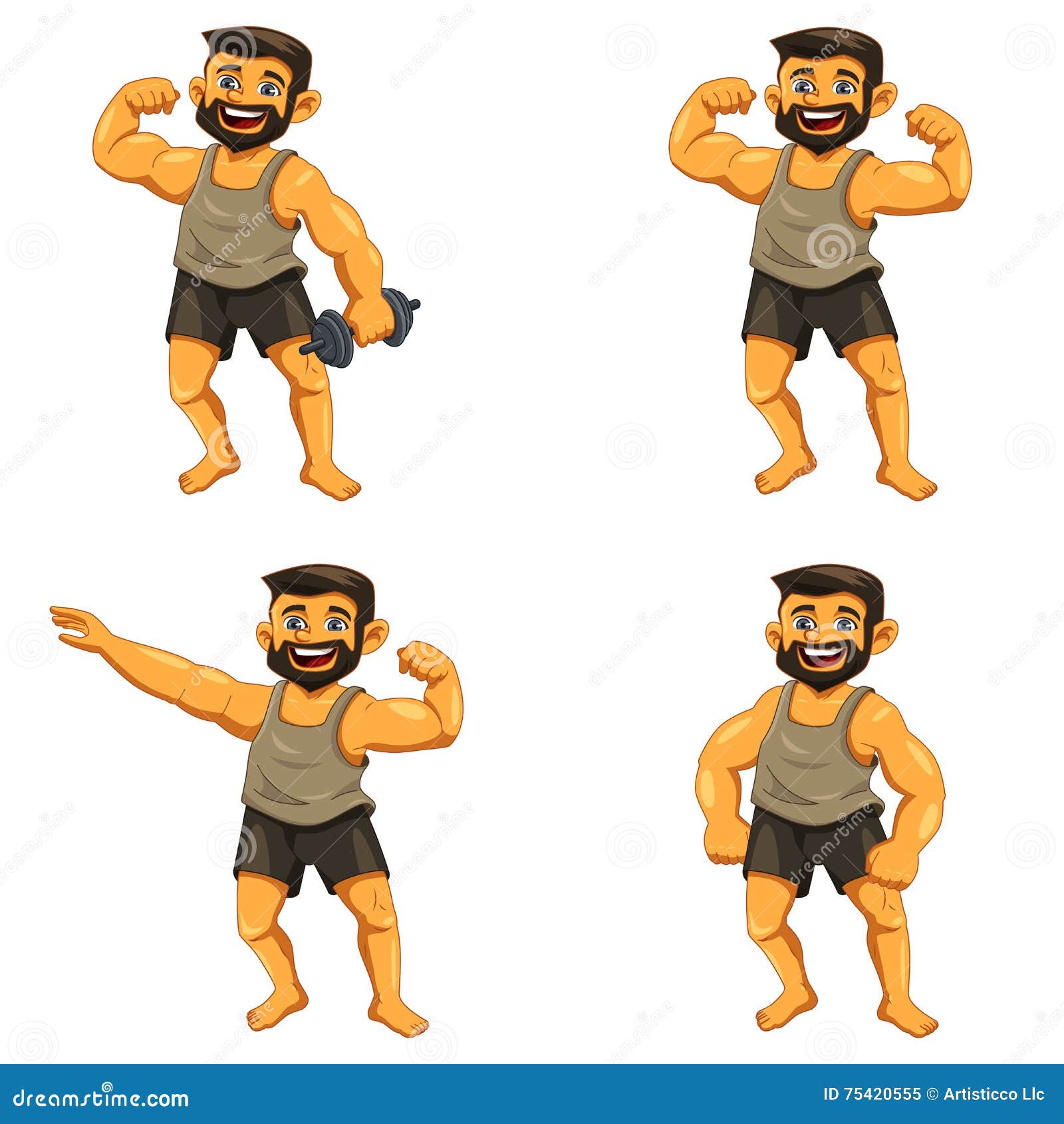 Muscle Man stock vector. Illustration of cartoon, strong - 75420555