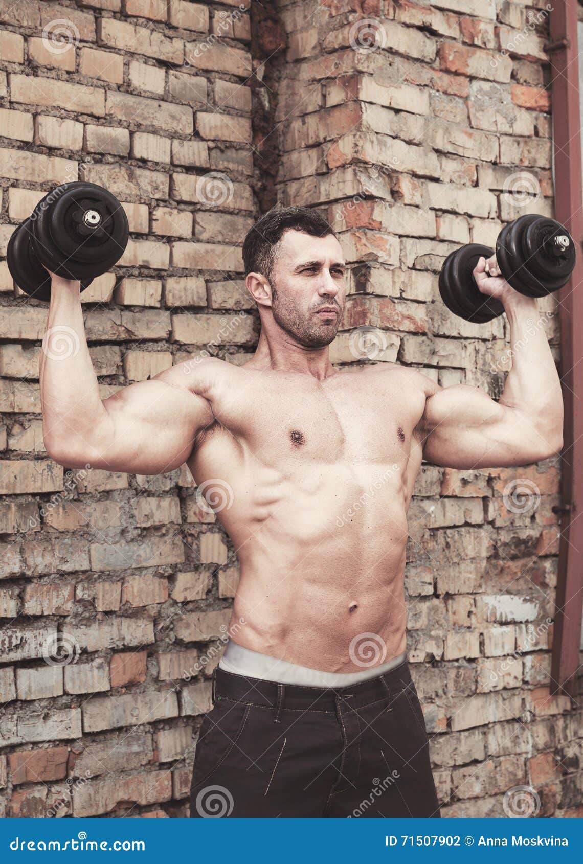 Muscle man stock photo. Image of exercise, caucasian - 71507902