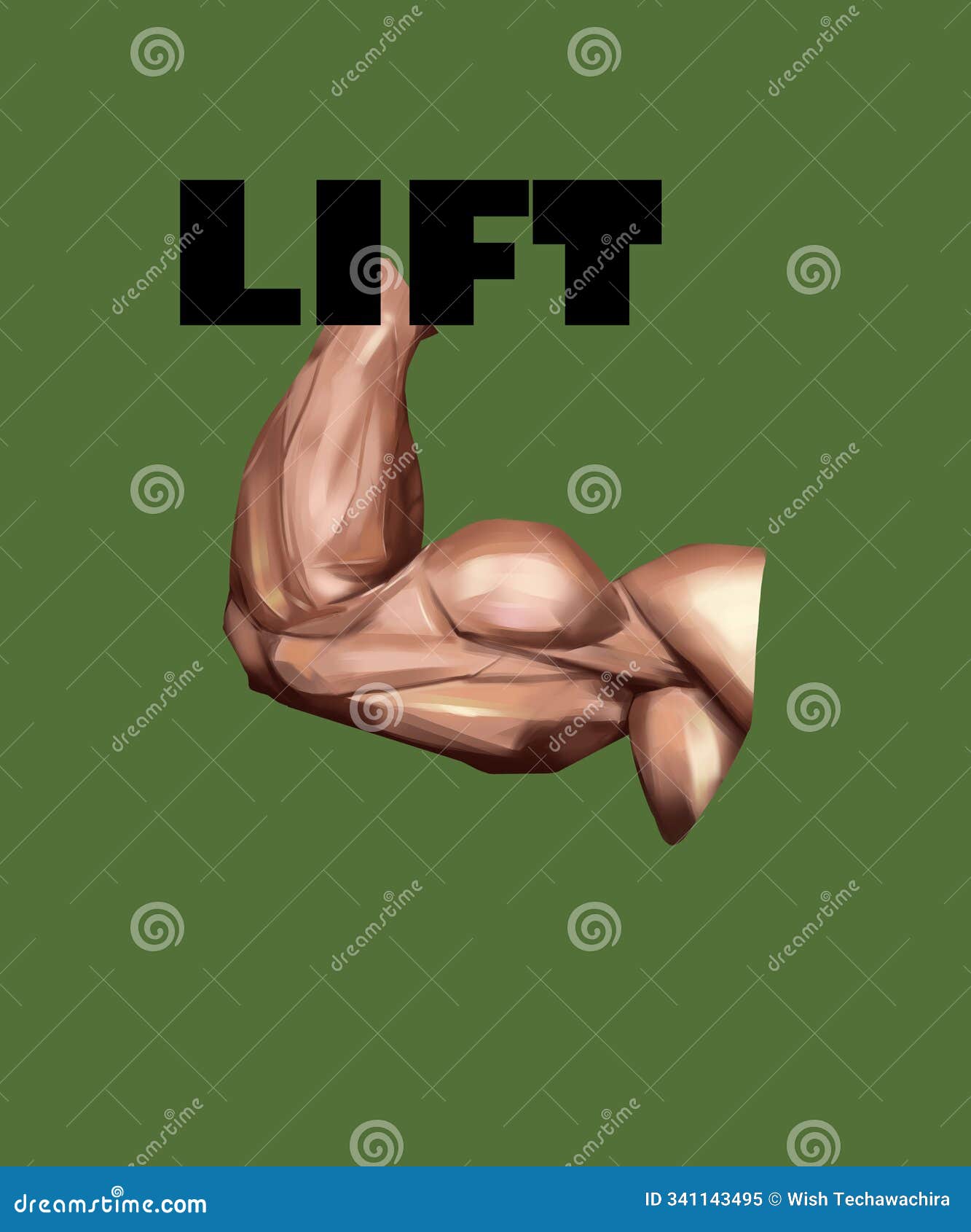 Muscle mass of Arm stock illustration. Illustration of digital - 341143495