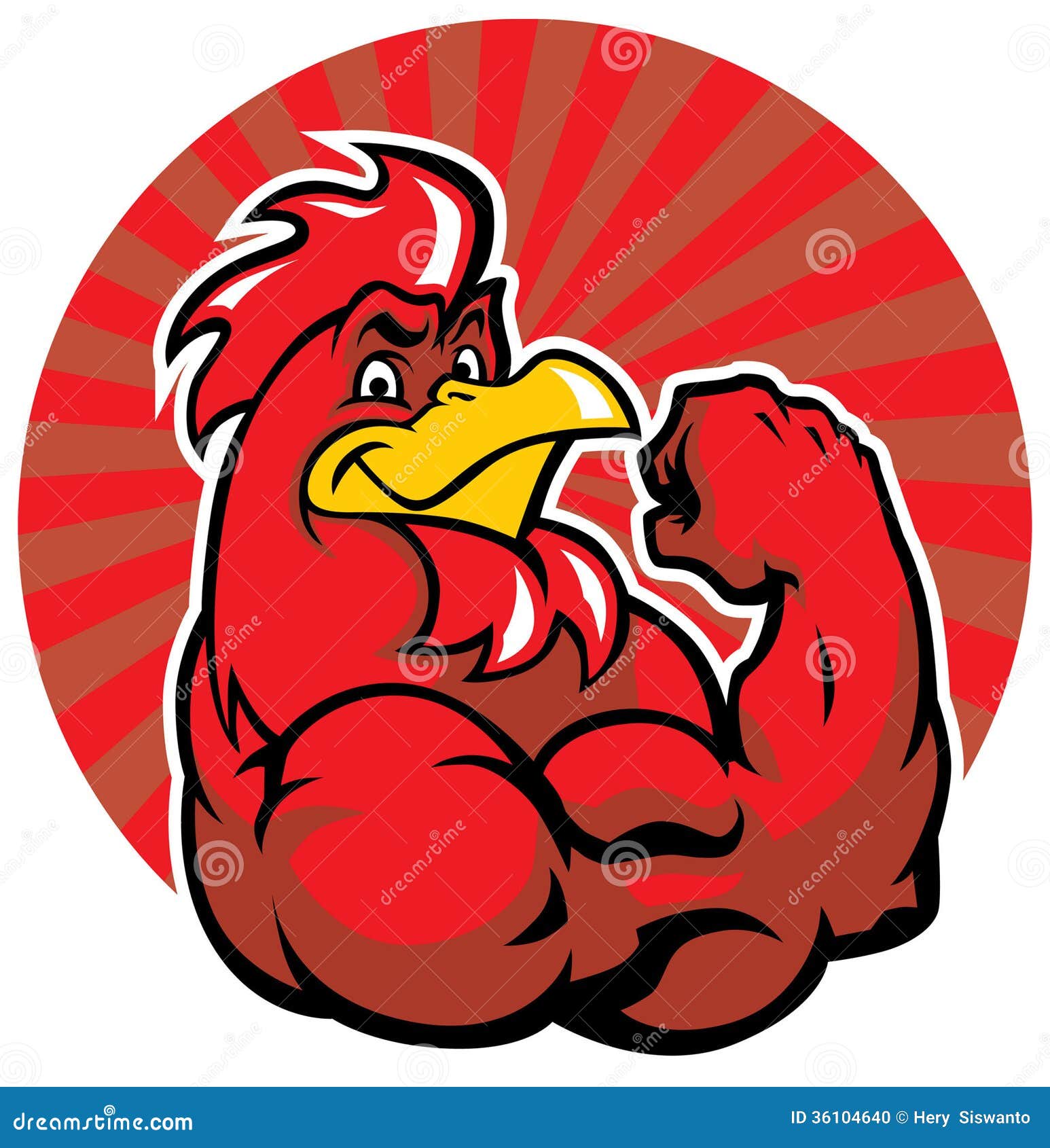 Muscle MMA Fighter Mascot Logo Cartoon Vector | CartoonDealer.com ...