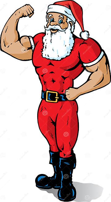 Muscle Santa stock vector. Illustration of beard, saint - 11801277
