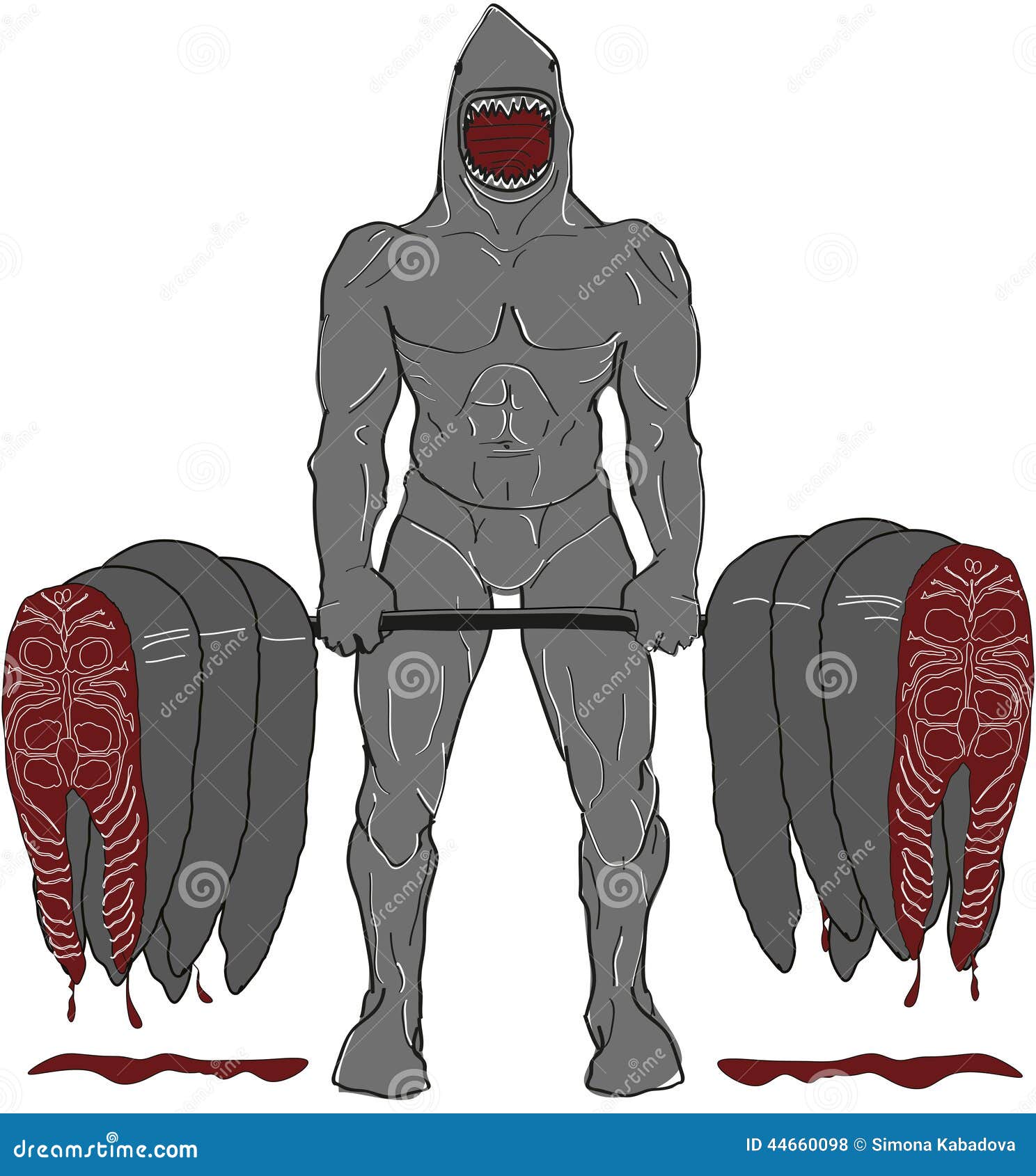 Muscle Shark front stock illustration. Illustration of muscle - 44660098