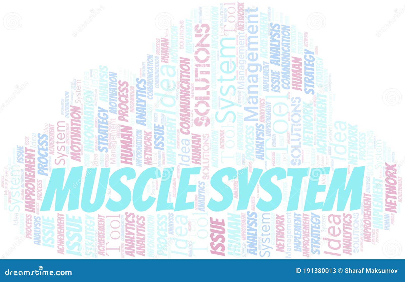 Muscle System Typography Vector Word Cloud. Stock Vector - Illustration ...