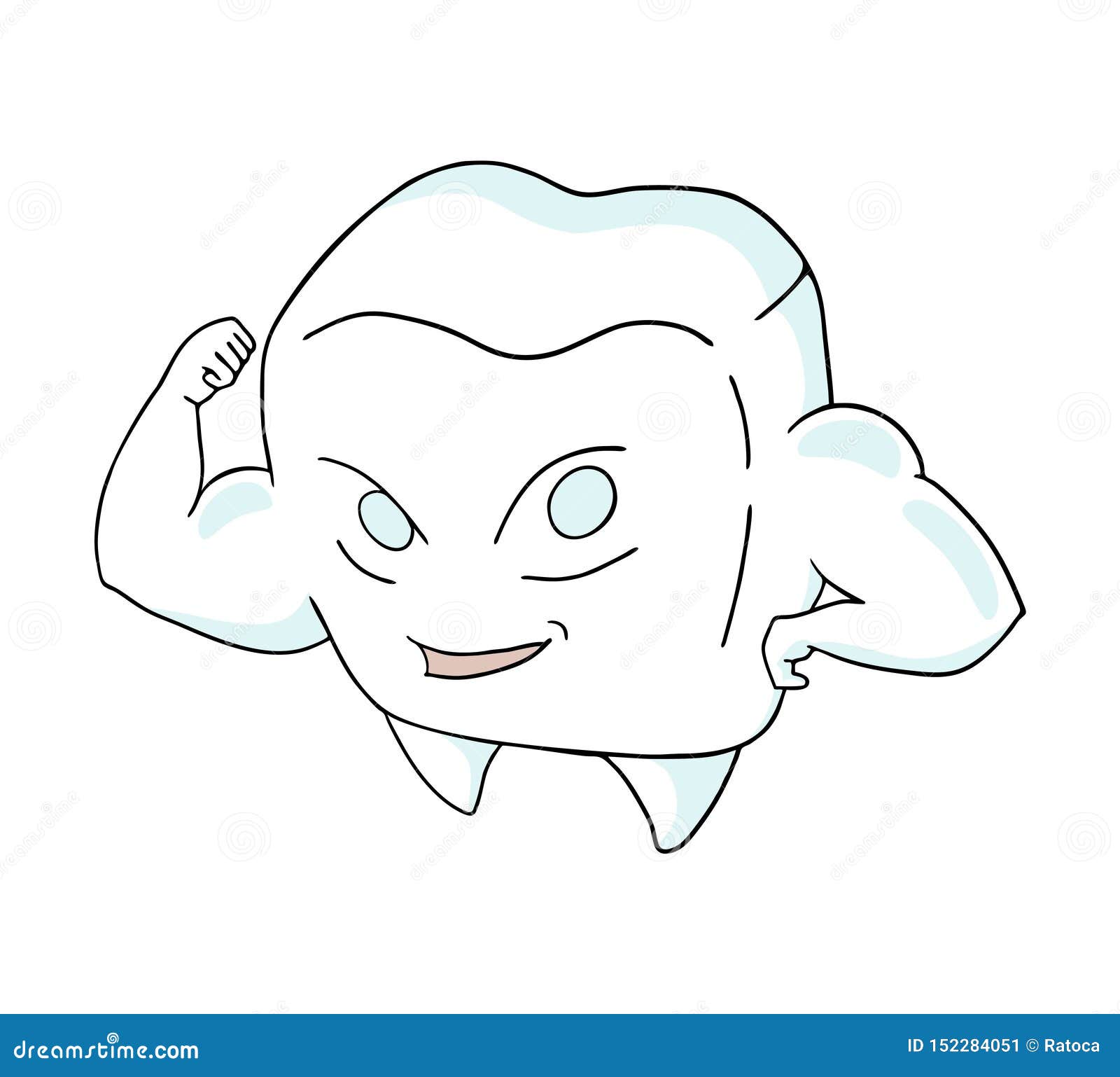 Muscle tooth draw stock vector. Illustration of hygiene - 152284051