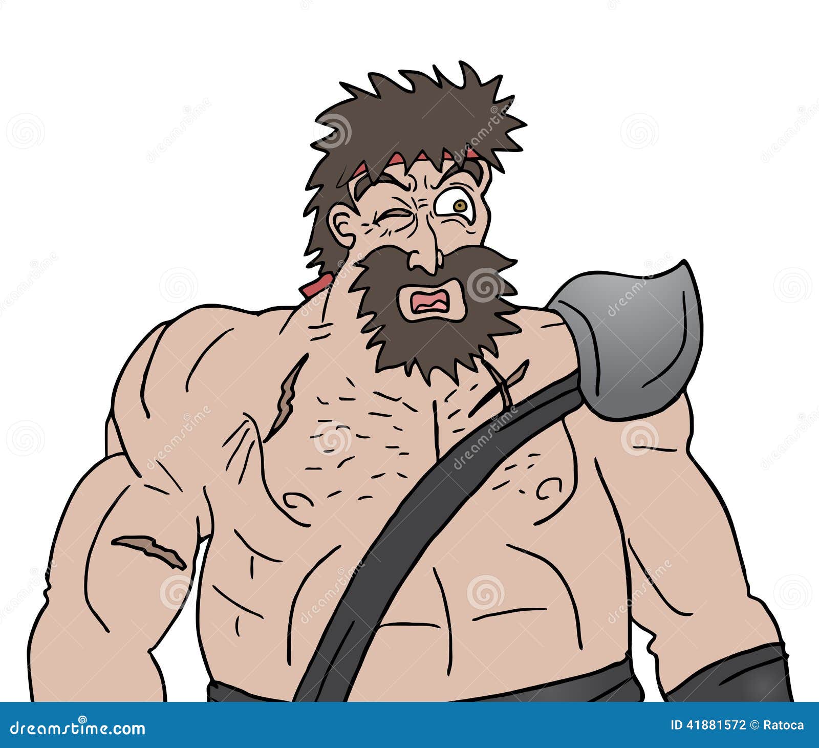 Muscle viking draw stock vector. Illustration of head - 41881572