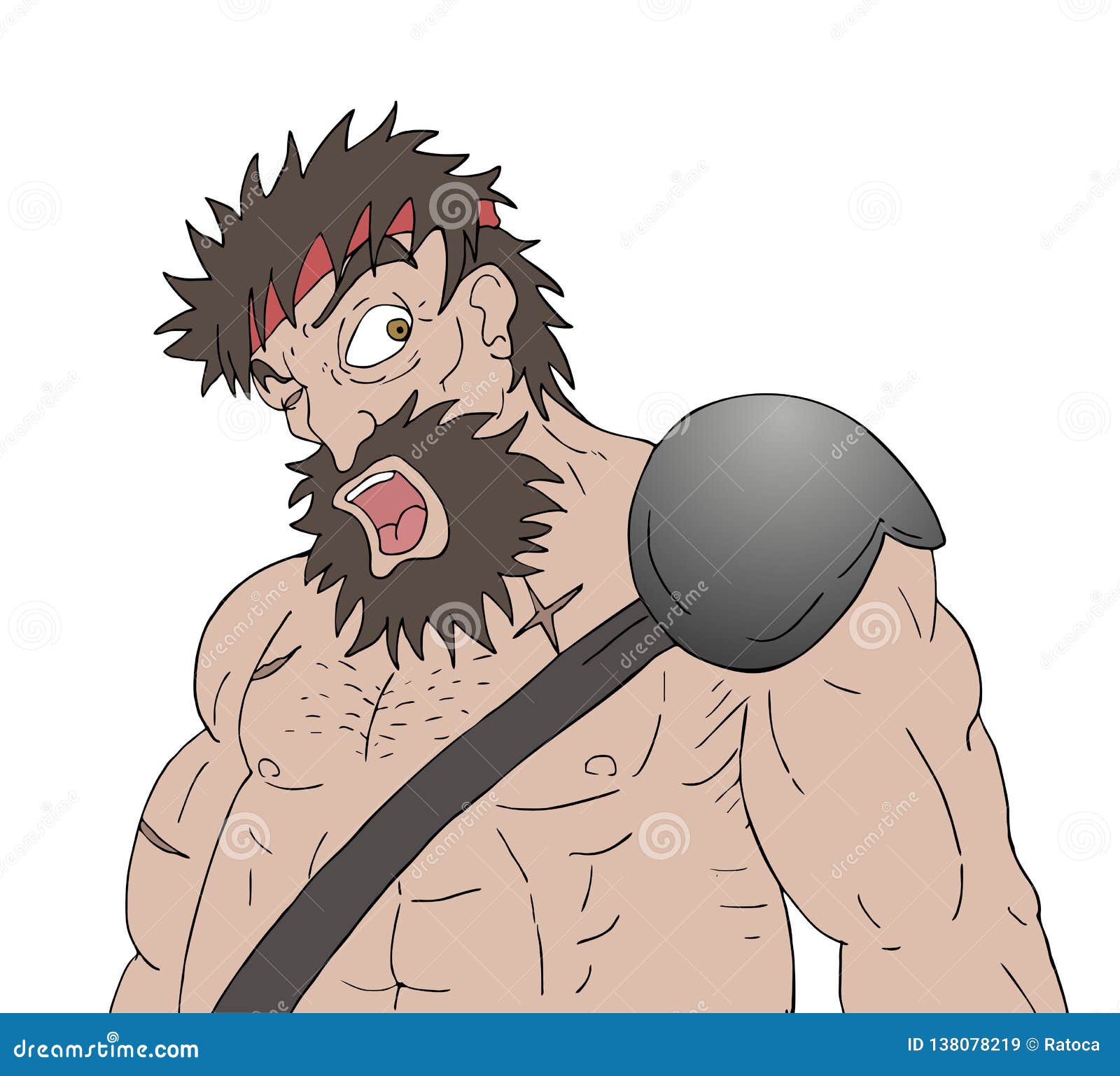 Muscle Warrior Illustration Stock Vector - Illustration of traditional ...