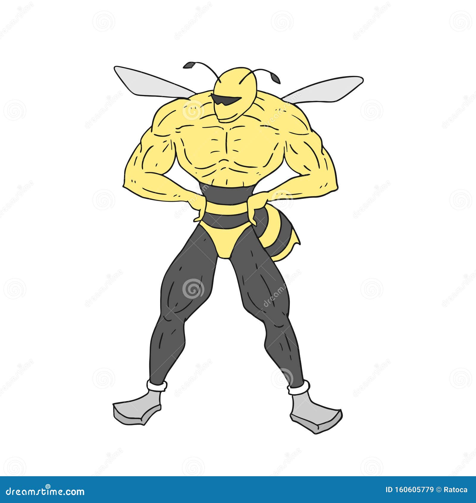 Muscle wasp draw stock vector. Illustration of design - 160605779
